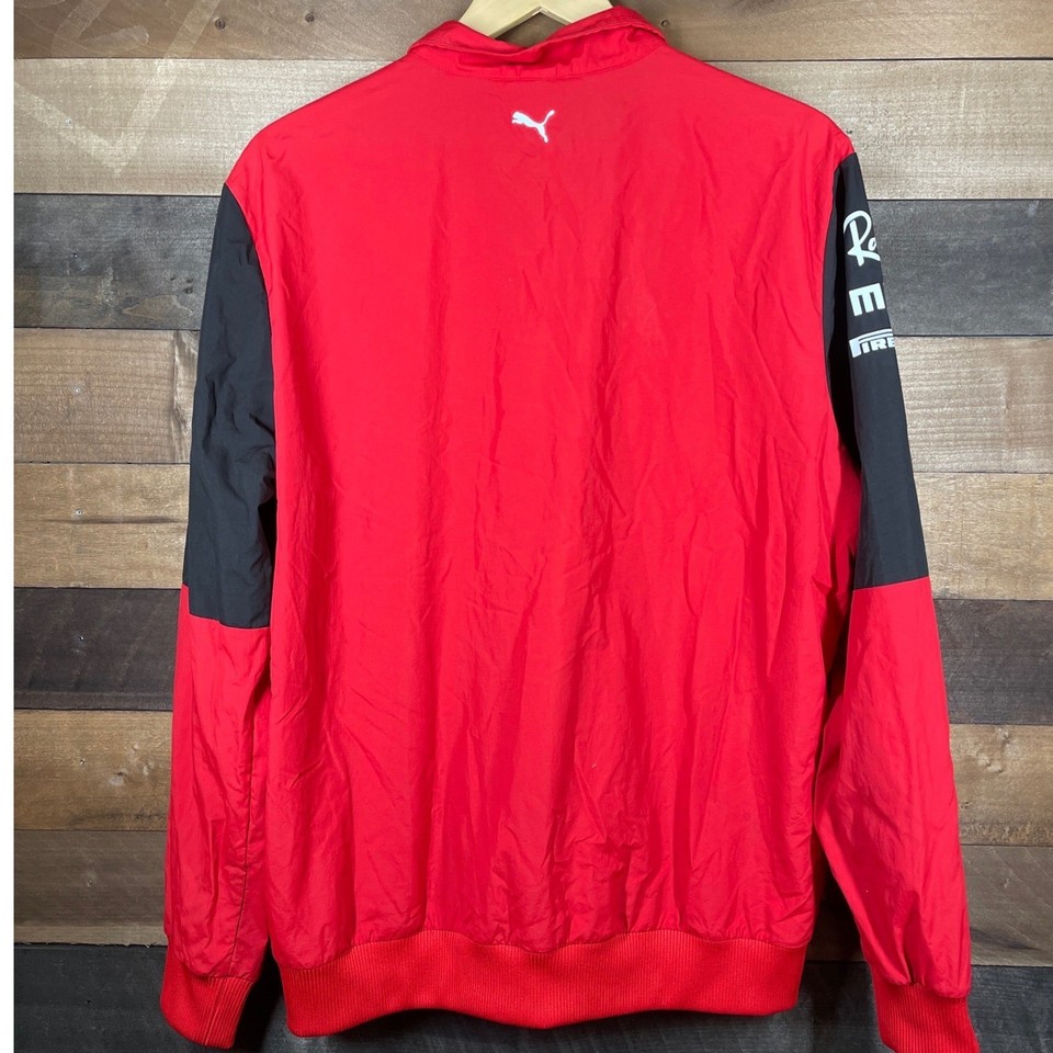Puma Ferrari Racing Jacket Mens Medium Red Black Shell Santander Ceva ...