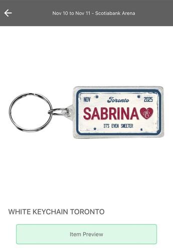 SABRINA CARPENTER TORONTO KEYCHAIN PREORDER | eBay
