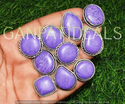 Chaoite Gemstone 10pcs Wholesale Lot 925 Sterling Silver Plated Rings ...
