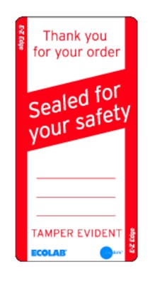 1000 (2 Rolls Of 500) Ecolab 2" x 4" Tamper-Evident Labels Writeable | eBay