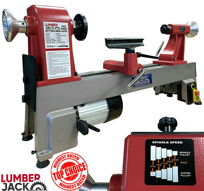 Lumberjack Bench Top Wood Turning Lathe 5 Speed with Heavy Duty Cast ...