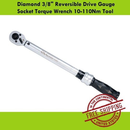 DLC Diamond 3/8" Reversible Drive Gauge Socket Torque Wrench 10-110Nm ...