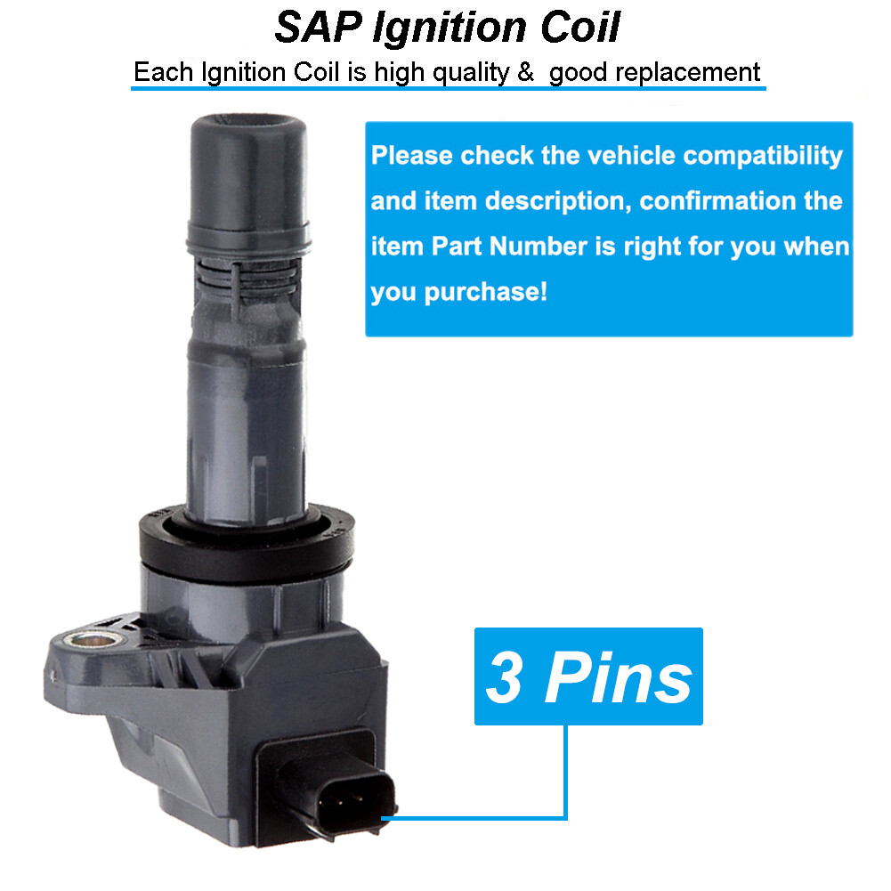 4PCS Ignition Coils 30520-R1A-A01 For Honda Civic HR-V 1.8L Acura ILX 2 ...