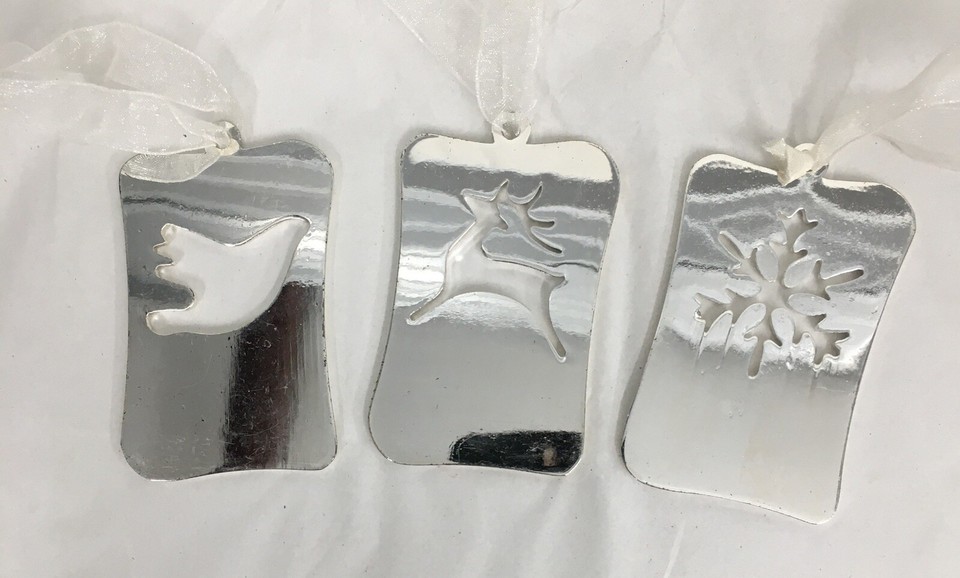 Engraved Cutout Silver Plated Hope,Peace,Joy Ornaments | eBay