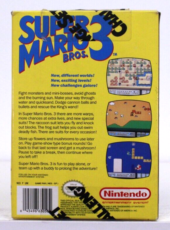 Super Mario Bros 3 SMB3 Challenge Set NES Nintendo CIB Complete in Box ...