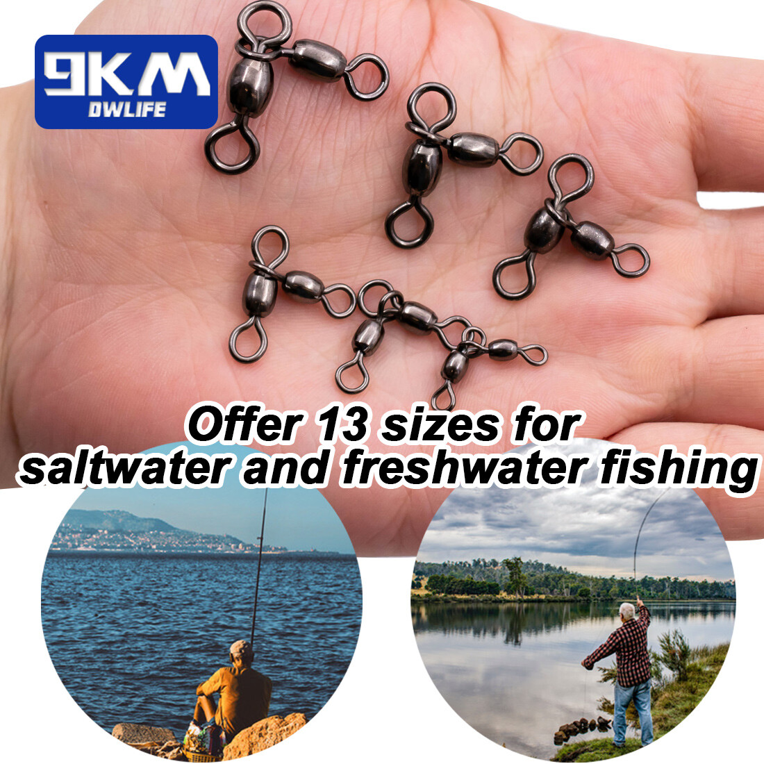 3 Way Swivel Stainless Steel Crane Swivels Fishing Barrel Swivels ...