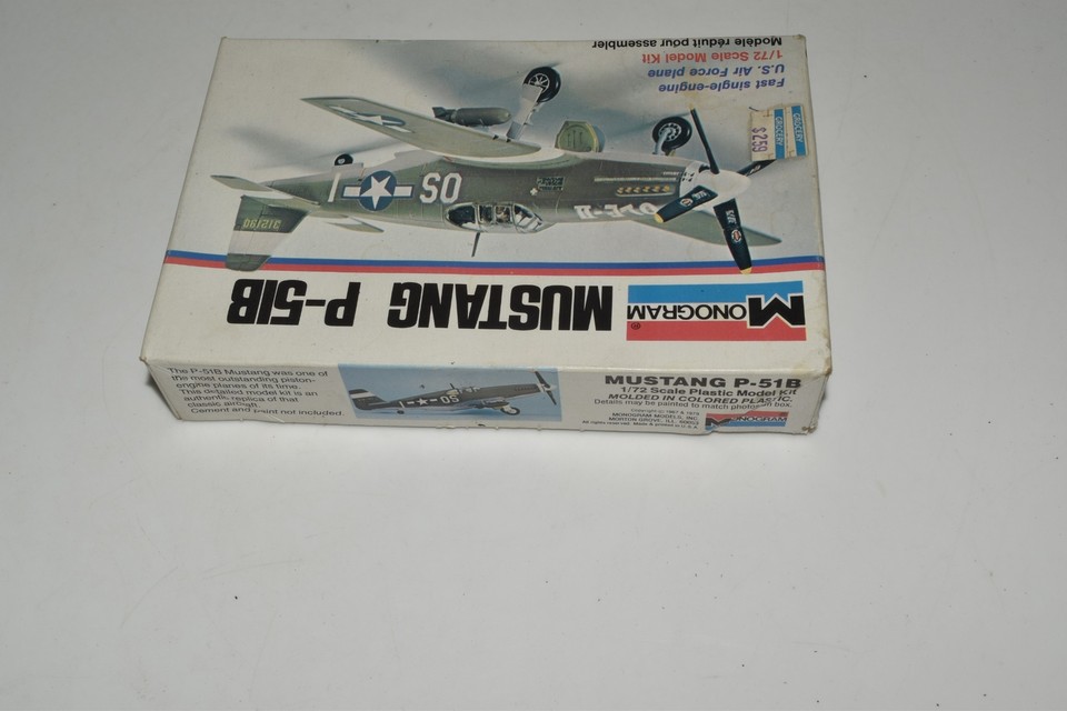 *RB* MONOGRAM MUSTANG P-51B 1/72 SCALE MODEL KIT - NEW/OPEN BOX (QPR31 ...
