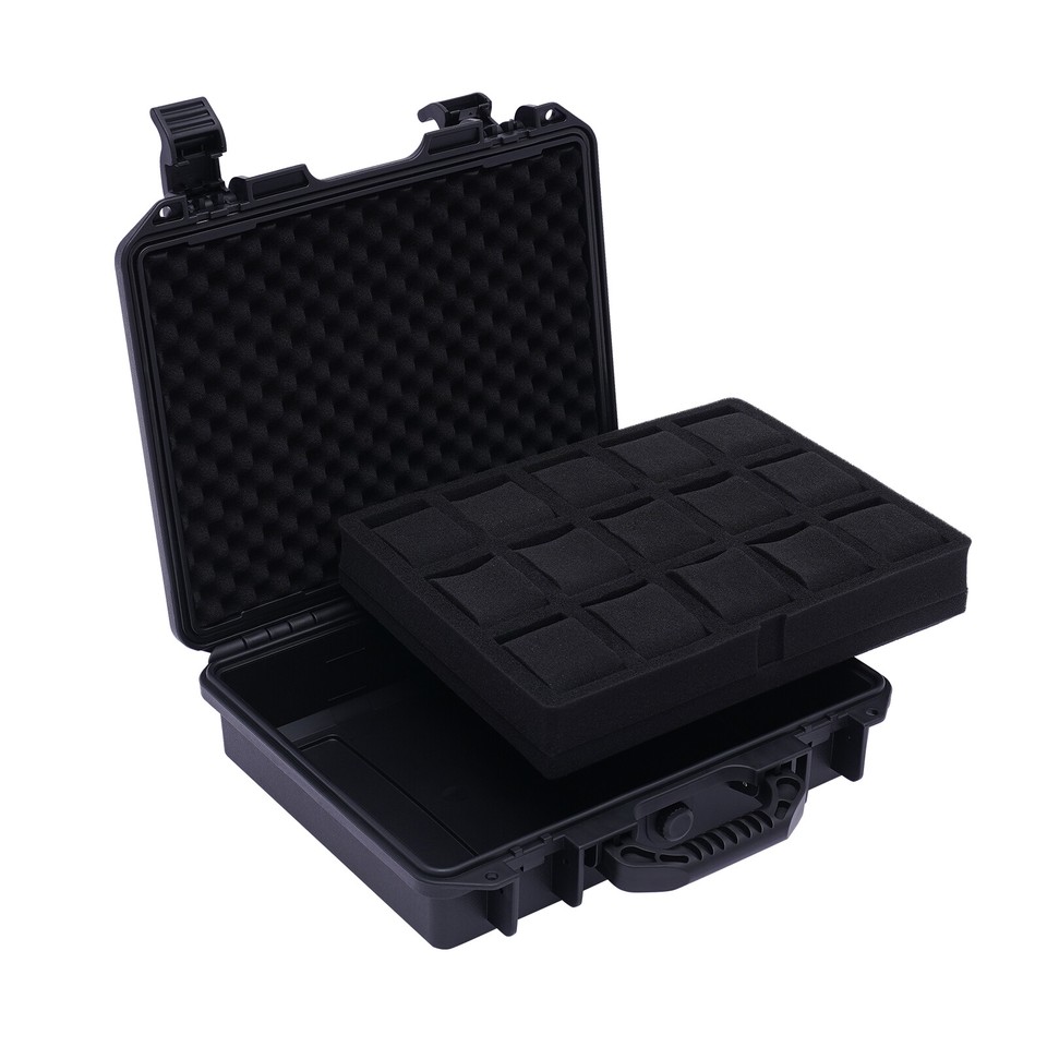 15 Slots Watch Storage Box Case Waterproof Plastic Suitcase Display ...