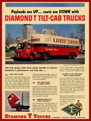 1954 Diamond T Trucks R. Brandt Co. NEW Sign 24x30" USA STEEL XL Size 7 ...