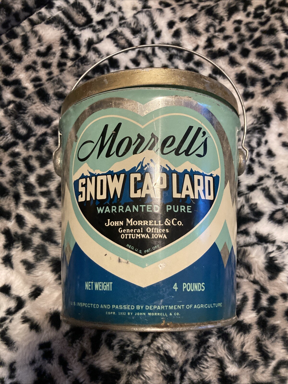 Morrell’s Snow Cap Lard Tin Bucket Can Ottawa,Iowa Tin Litho | eBay
