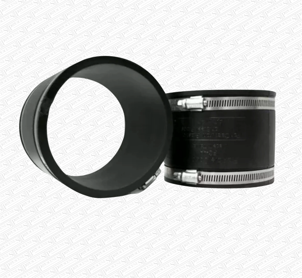 110mm or 4" Bandseal Type Flex Seal Rubber Coupler Cast Iron - Plastic ...