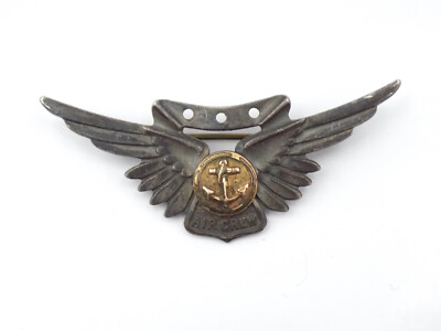 Original WWII USMC Air Crew Sterling Silver Wings Badge | eBay