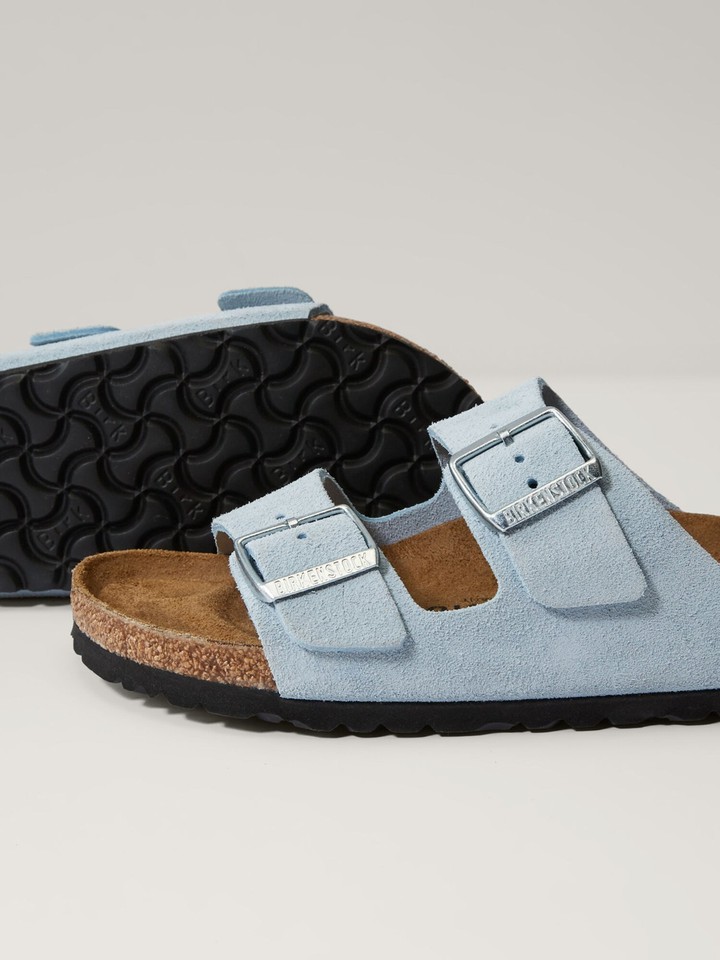 Birkenstock Women's Baby Blue Arizona Sandals - Suede Narrow Fit FULL ...