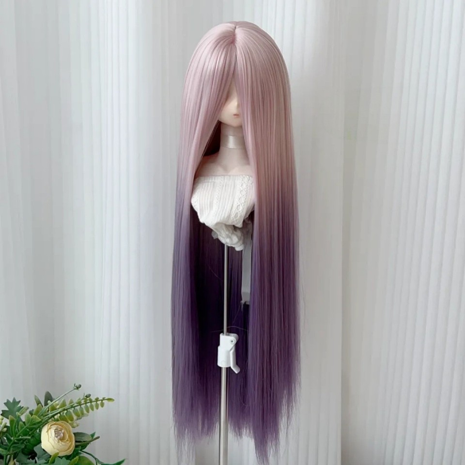 Yutotue Gradient color BJDs Wig Soft Long Straight Hair for 1/3 1/4 BJD ...