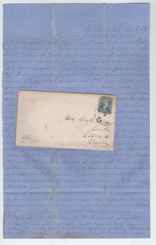 1861 Culpeper, VA - Confederate Civil War MOURNING LETTER on BLOCKADE ...