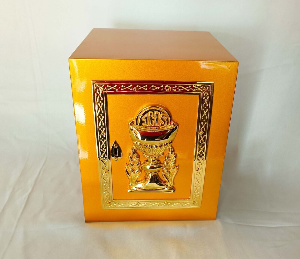 Tabernacle ~ IHS Chalice Iron Safe Gold Plated Church Religious Altar ...