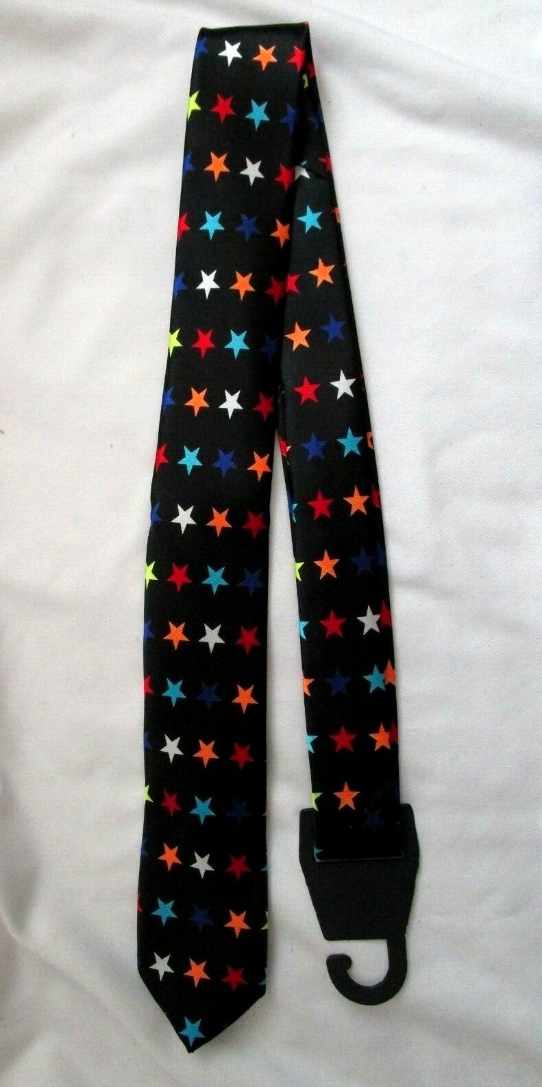Unisex Black with Multiple Colored Direction Stars Neck tie 56" L x 2 ...