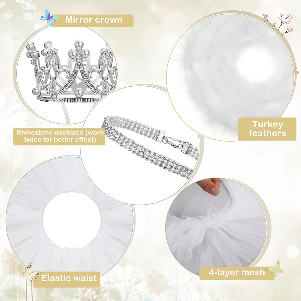 4 Pcs Princess Porch Goose Outfit for 23" 17" Cement Lawn Goose Costume ...