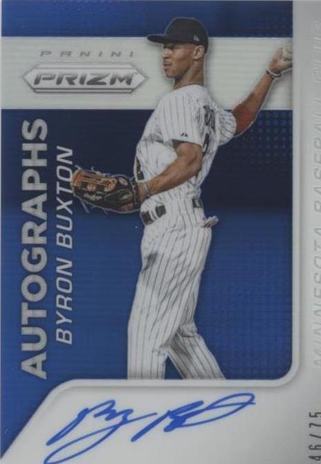 2015 Panini Prizm - Autographs Byron Buxton #34 Blue Prizm /75 (AU, RC ...