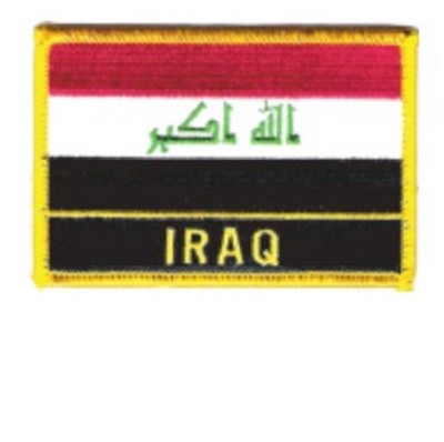 IRAQ FLAG EMBROIDERED PATCH WITH NAME - IRON-ON - NEW 2.5 x 3.5" | eBay