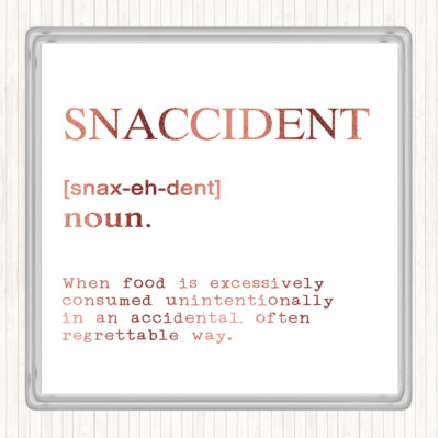 Rose Gold Word Definition Snaccident Quote Drinks Mat Coaster | eBay UK