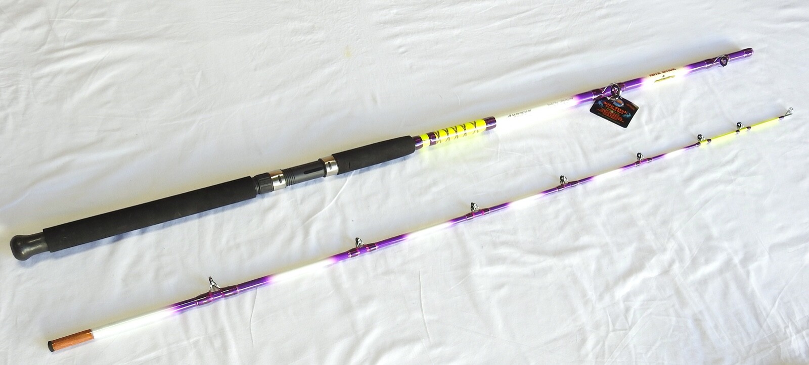Nite Stick Catfish Casting Rod 9' 2PC Glow Tip Purple | eBay