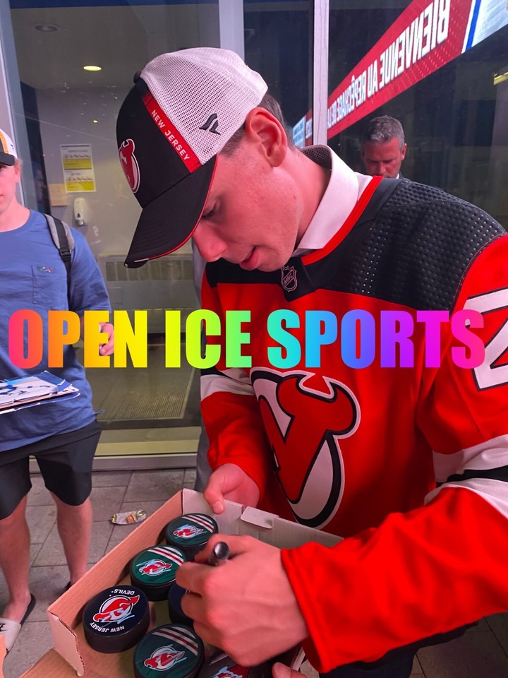 SIMON NEMEC SIGNED AUTOGRAPH NEW JERSEY DEVILS PUCK 2022 NHL DRAFT ...