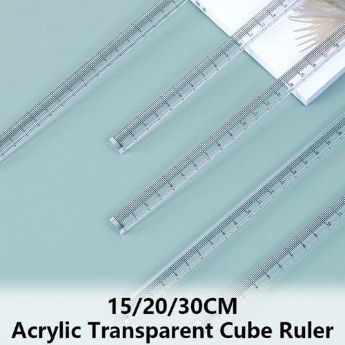 15/20/30CM Cube Ruler Transparent Scale Ruler School Office Supplies | eBay
