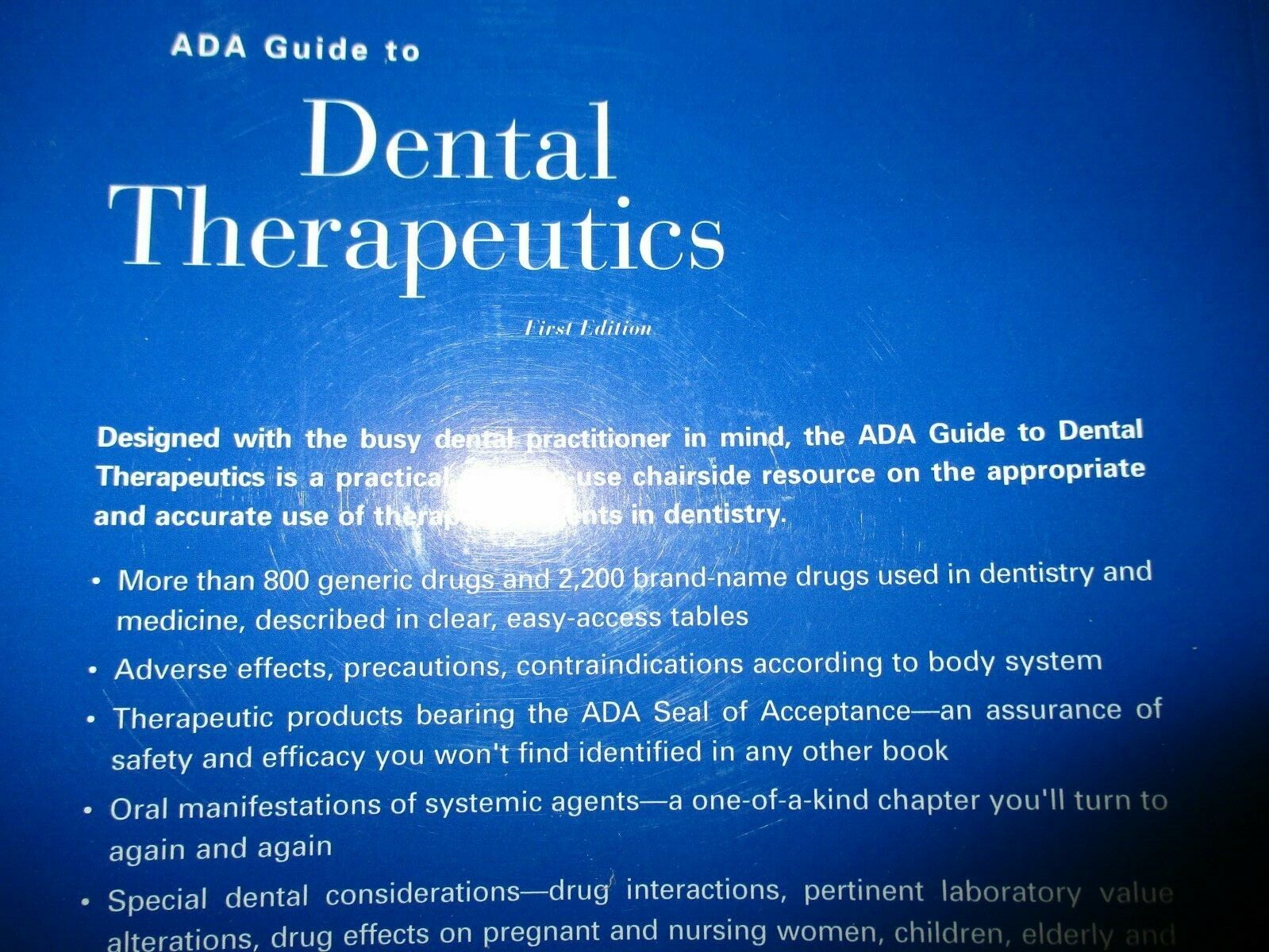 ADA GUIDE TO DENTAL THERAPEUTICS, First EDITION 1998 9781891748004| eBay