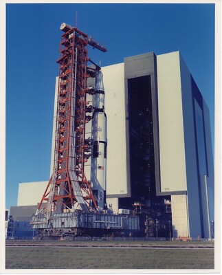 NASA ISSUED 1972 COLOR PHOTO OF APOLLO 17 SATURN V ROLLOUT KSC72PC426 ...