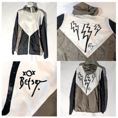 Betsey Johnson Windbreaker Size XL, Lightning Bolt, Performance, Full ...