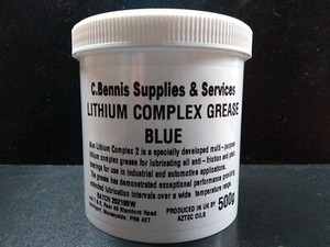 BLUE LITHIUM COMPLEX GREASE EP 500G TUB WATER AND CORROSION RESISTANT ...