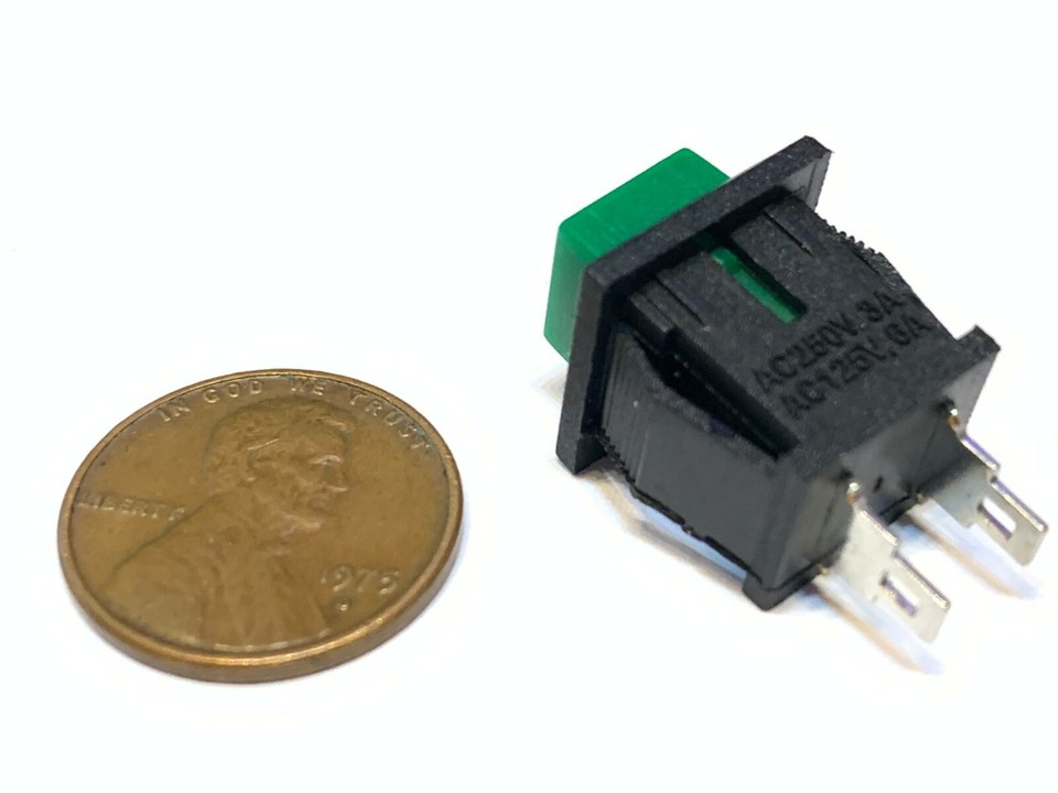 1 Piece square Green Latching DS-430 push button switch normally open ...