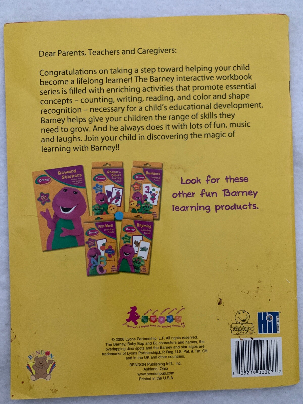 Dora & VTG Barney First Words Activity Books | eBay