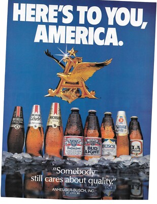 1985 Anheuser-Busch, Beer Family, Michelob, Budweiser, Busch Vintage ...