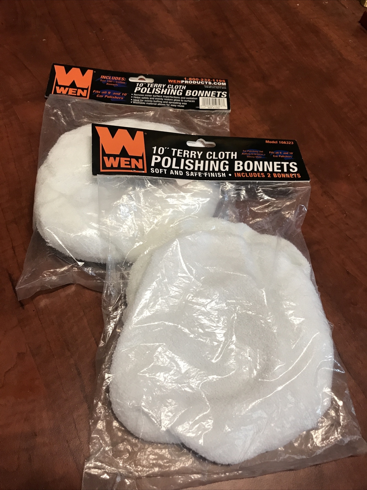 WEN 10A323 Cotton Polishing Bonnets, 9-Inch to 10-Inch, 2-Pack | eBay