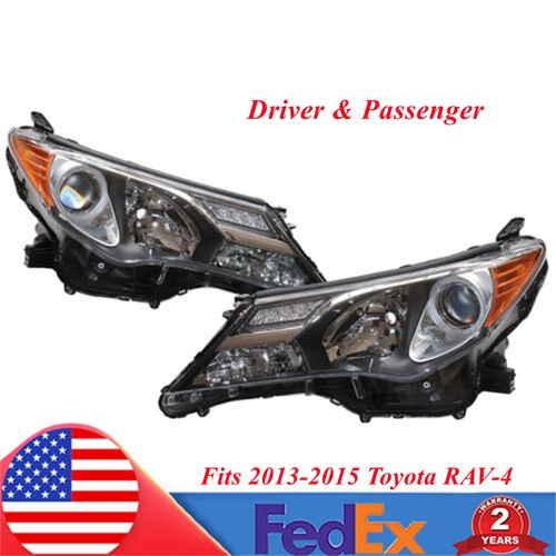 2pcs For 2013 2014 2015 Toyota RAV4 RAV-4 Headlights Headlamps Pair ...