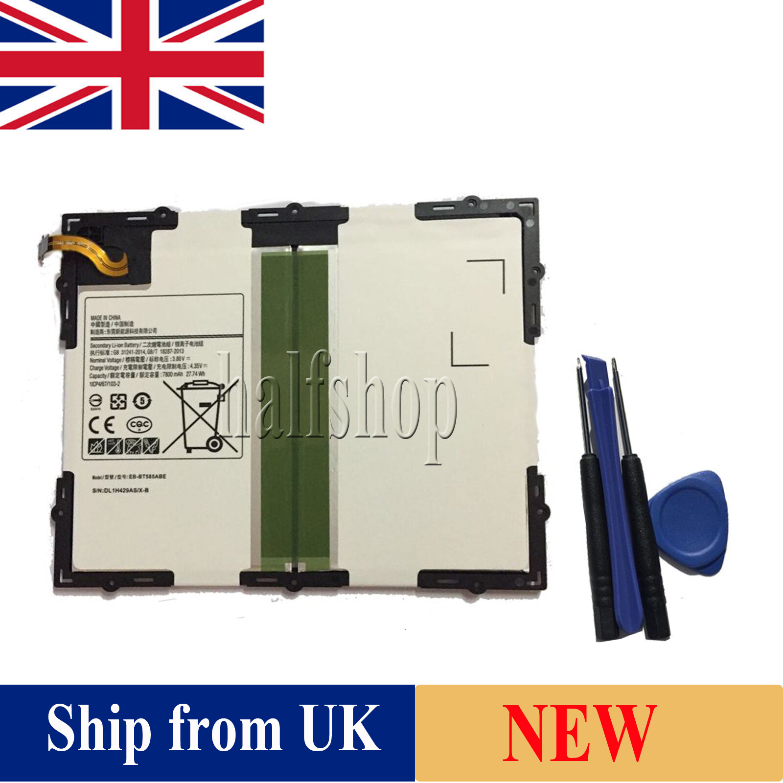 Battery 3.8V Li-Po for Samsung Galaxy SM-P585N0, SM-P585Y, SM-T580 ...