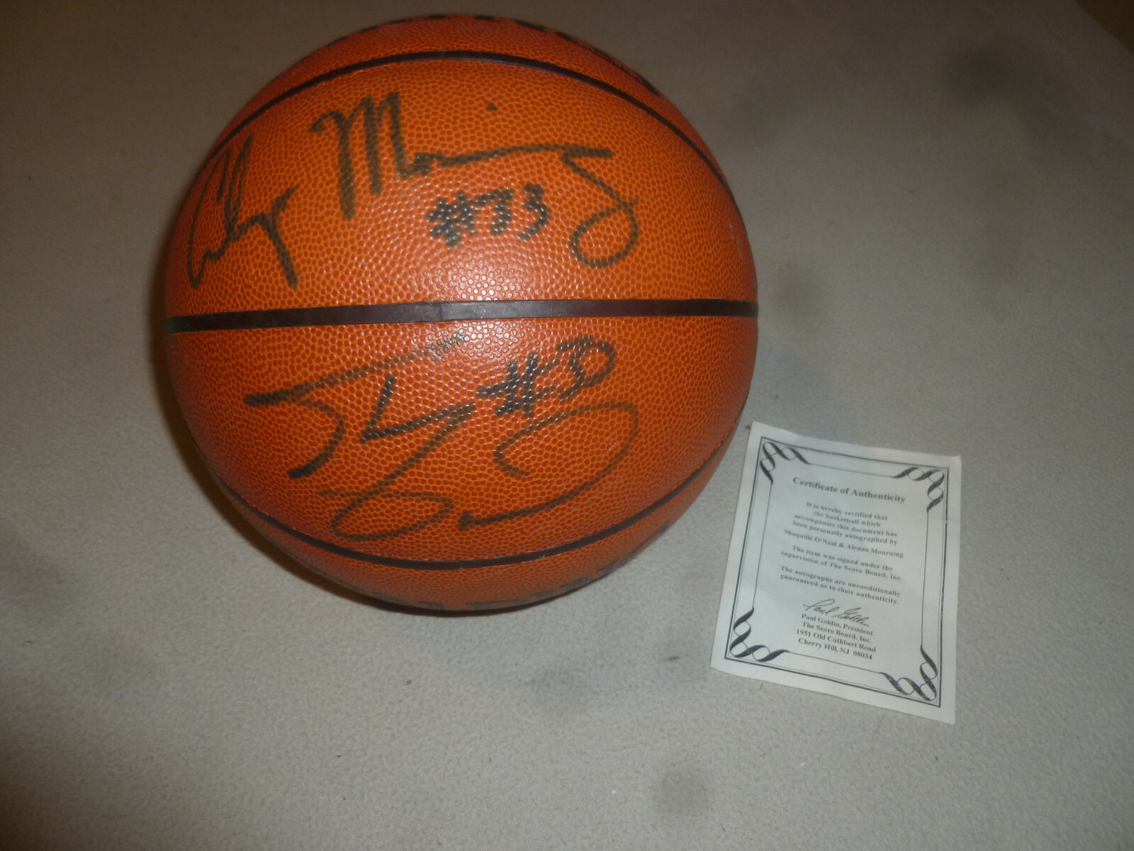 SIGNED AUTOGRAPHED BASKETBALL SHAQUILLE O NEAL ALONZO MOURNING SHAQ ...