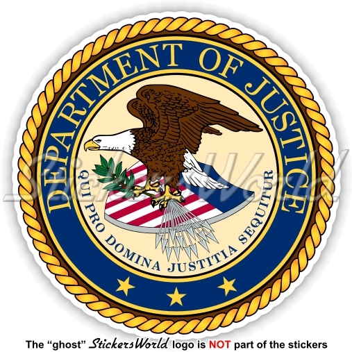 US DEPARTMENT OF JUSTICE Seal DOJ United States USA American Vinyl ...