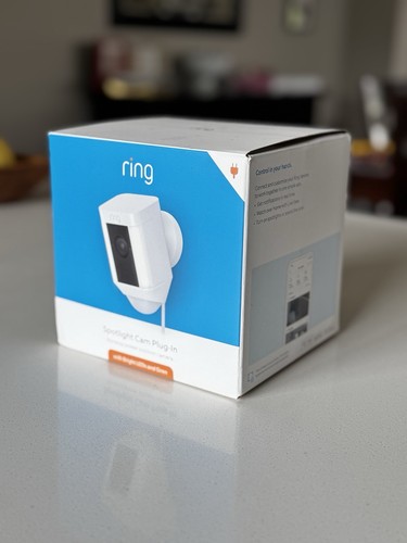 Ring Spotlight Cam Plug-In Surveillance Camera - White | eBay
