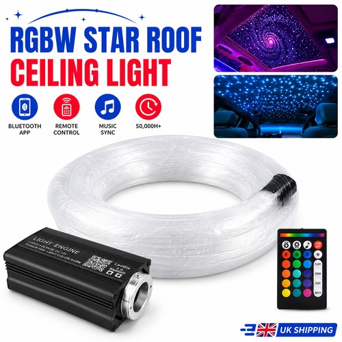 12W RGBW LED Car Interior Ambient Light Fiber Optic Star Roof Ceiling ...