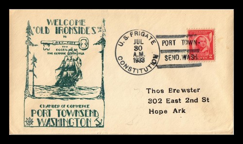 US COVER FRIGATE CONSTITUTION PORT TOWNSEND WASHINGTON NAVAL CANCEL | eBay