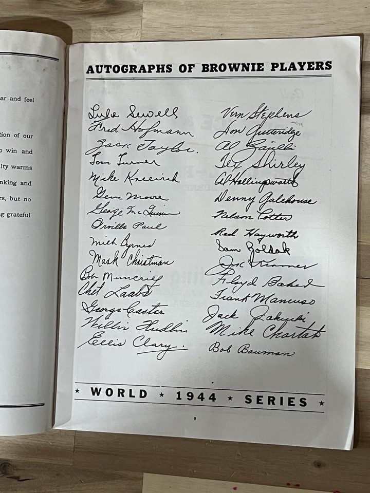 Original 1944 World Series Souvenir Program St Louis Browns & Cardinals ...