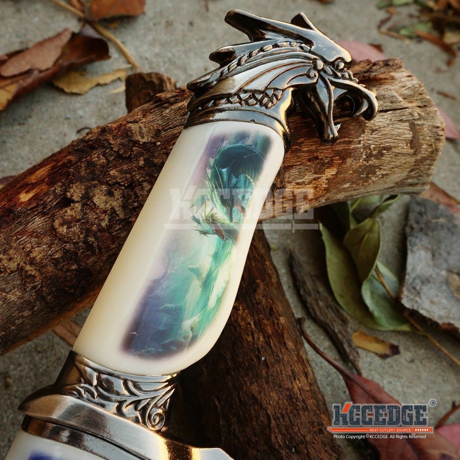 13" COLLECTOR'S HUNTING WILDLIFE DAGGER 5 Types Animal Head Pommel ...