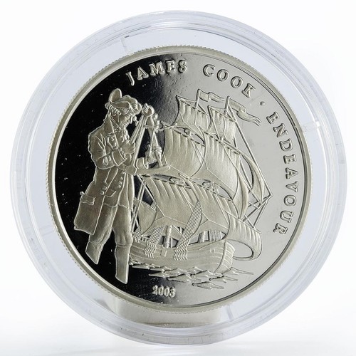 Congo 1000 francs Seafaring Endeavour Ship Clipper James Cook silver ...