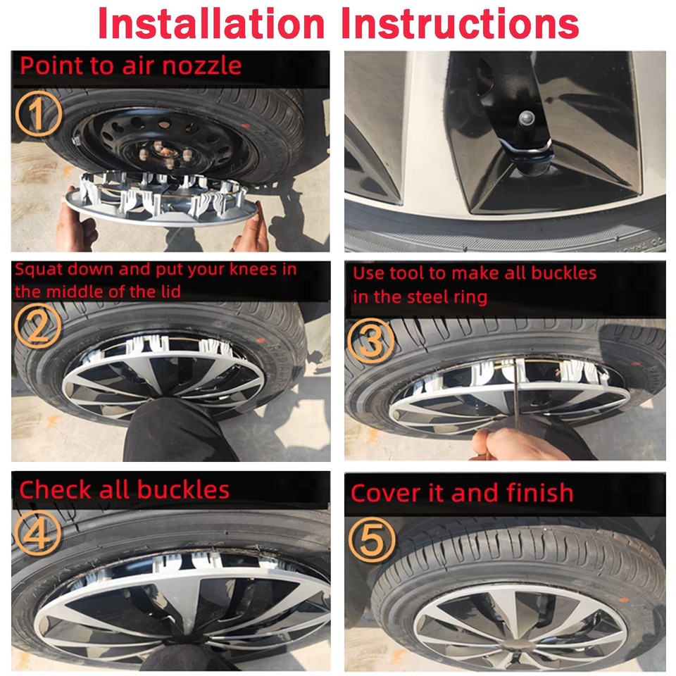 4pcs 16" Wheel Cover Full Hub Cap fit R16 Tire & Steel Rim For Buick ...