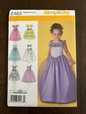 Simplicity Sewing Pattern 2463, Child's Dress, Size AA 3 4 5 6, Uncut ...