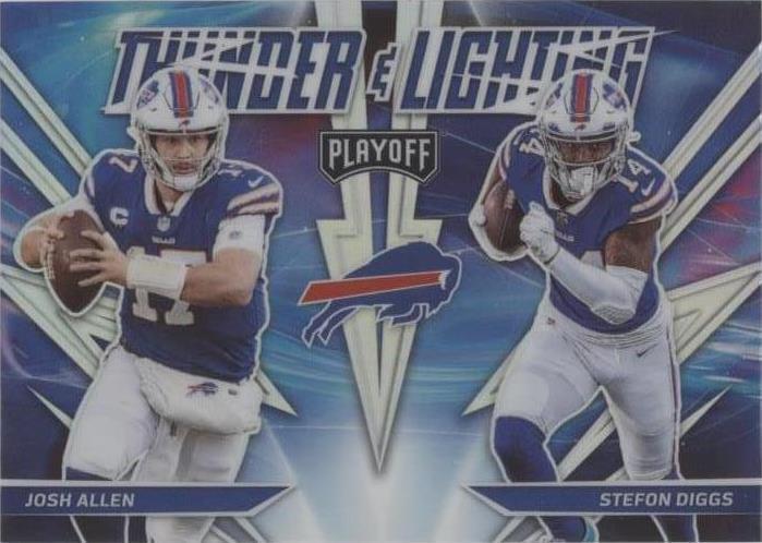2021 Panini Playoff - Thunder and Lightning Josh Allen, Stefon Diggs # ...