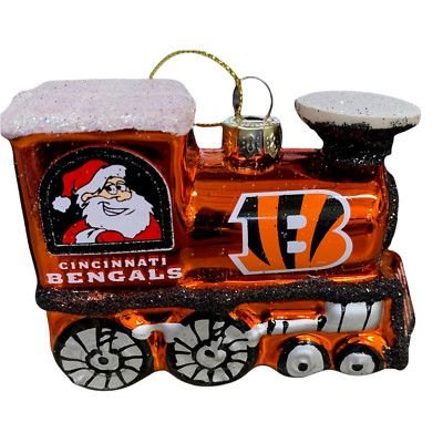 Cincinnati Bengals Blown Glass Train Ornament 3.5" NFL Holiday Decor | eBay